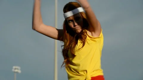 Caucasian kickball pitcher winding up an... | Stock Video | Pond5