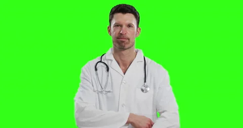 Caucasian male doctor on green screen ba... | Stock Video | Pond5