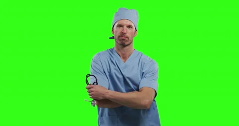 Caucasian male doctor on green screen ba... | Stock Video | Pond5