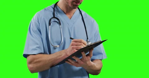 Caucasian male doctor on green screen ba... | Stock Video | Pond5