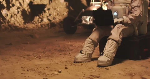 Caucasian man astronaut in the NASA armo... | Stock Video | Pond5