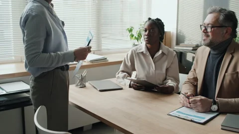 Caucasian Woman Coming For Job Interview... | Stock Video | Pond5