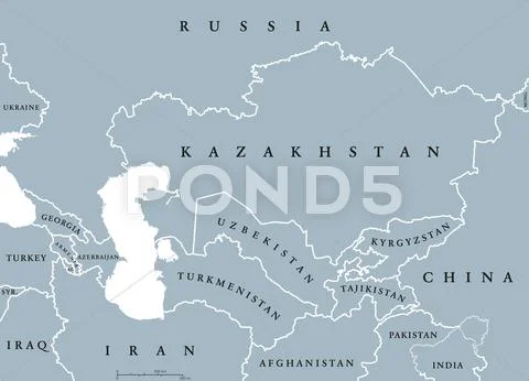 Caucasus and Central Asia countries political map: Royalty Free #67092814
