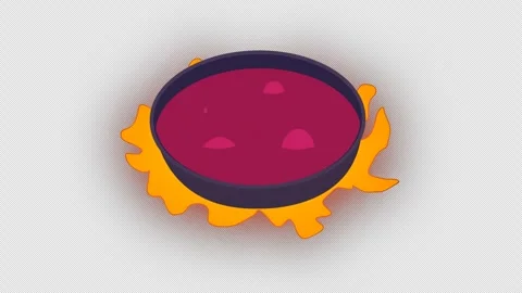 Cauldron with red liquid potion boiling ... | Stock Video | Pond5