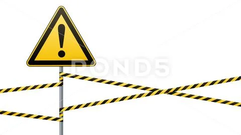 Caution - danger Warning sign safety. yellow triangle with black image ...