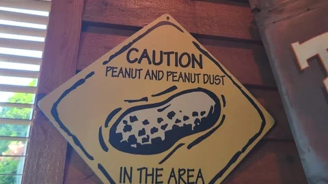 Caution Peanut and Peanut Dust Signage | Stock Video | Pond5