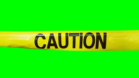 caution tape animation isolated on green... | Stock Video | Pond5