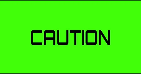 Caution text green screen, masked glitch... | Stock Video | Pond5