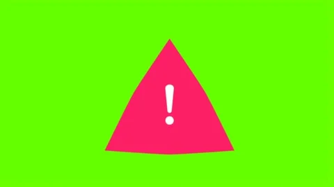 Caution Warning Sign Animation on green ... | Stock Video | Pond5