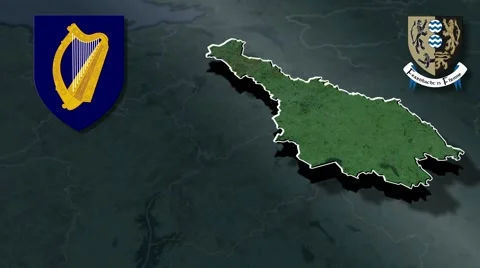 Cavan whit Coat of arms animation map | Stock Video | Pond5