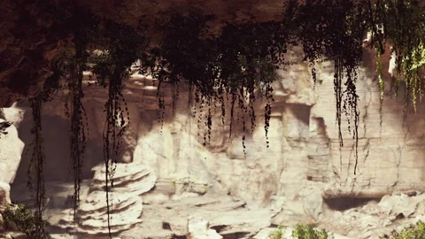 Cave in an extinct volcano on the island | Stock Video | Pond5