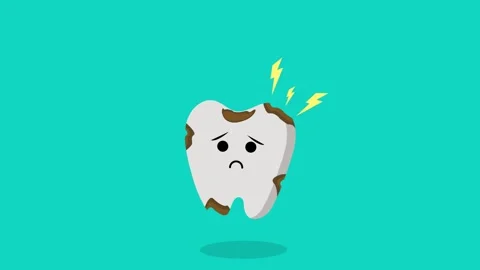 cavity tooth icon animation of cavity te... | Stock Video | Pond5
