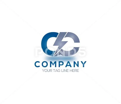 CC Alphabet Electric Logo Design Concept ~ Clip Art #143870927