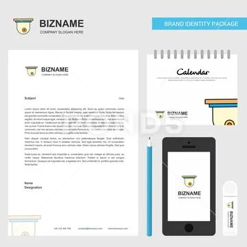 Cctv Business Letterhead, Calendar 2019 and Mobile app design vector ...
