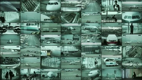 CCTV Camera on the Airport terminal, spl... | Stock Video | Pond5
