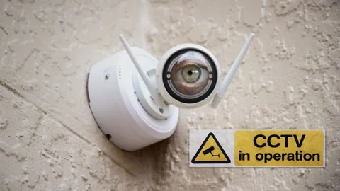 CCTV Camera Eye Operation Wall Sign Conc... | Stock Video | Pond5