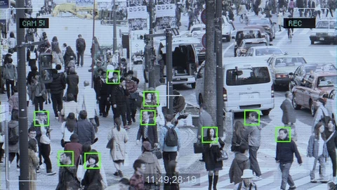 CCTV Camera Facial Recognition in Public... | Stock Video | Pond5