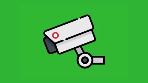 CCTV Camera icon animation with green ba... | Stock Video | Pond5