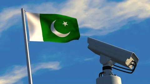 CCTV camera with Pakistani flag waving i... | Stock Video | Pond5