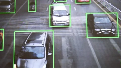 CCTV camera. Real-time tracking of vehic... | Stock Video | Pond5