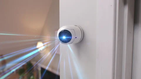 CCTV camera scanning objects in room wit... | Stock Video | Pond5