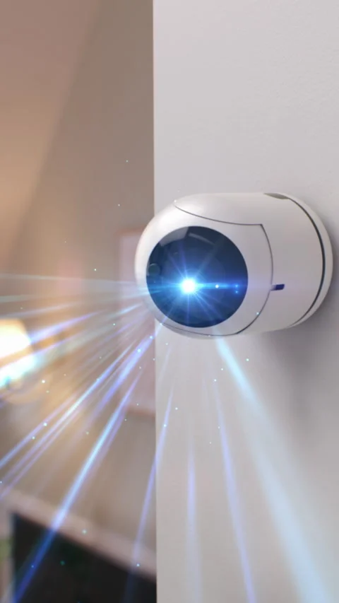 CCTV camera scanning objects in room wit... | Stock Video | Pond5