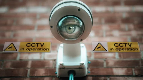 CCTV Human Eye Camera Wall Sign Concept ... | Stock Video | Pond5