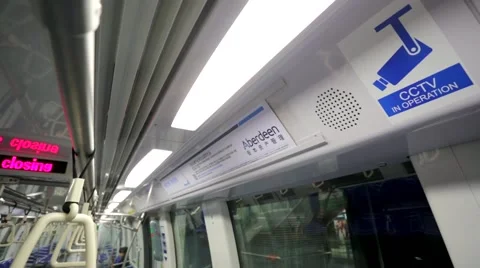 CCTV in operation sign at MRT train | Stock Video | Pond5