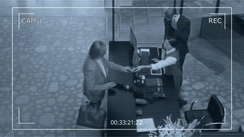CCTV of Receptionist Handing Document to... | Stock Video | Pond5