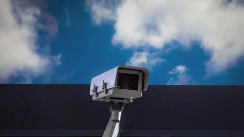 CCTV Security Camera Working, Tilt Down | Stock Video | Pond5