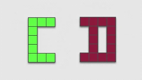 C,D Pixel Animation Letters, Alpha Chann... | Stock Video | Pond5