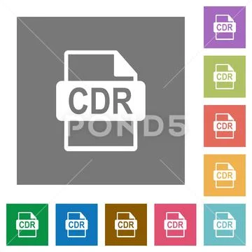 CDR file format square flat icons Illustration #151707220