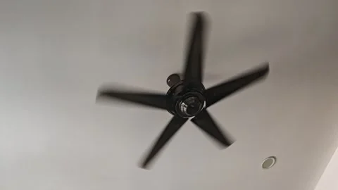 Ceiling Fan Spinning Fast Inside Home In... | Stock Video | Pond5