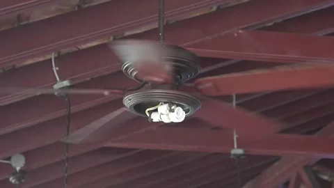 Ceiling fan with spiral CFL bulb without... | Stock Video | Pond5