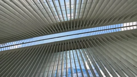 Ceiling of Oculus at The World Trade Cen... | Stock Video | Pond5
