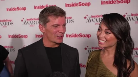 Celebrities arrive for InsideSoap Awards... | Stock Video | Pond5