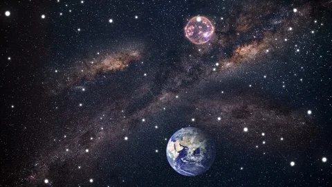 Celestial earth space universe with star... | Stock Video | Pond5