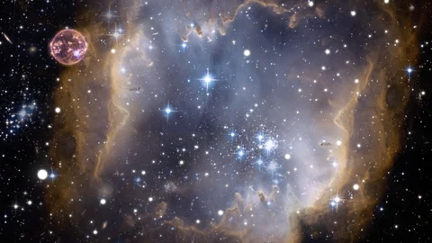 Celestial yellow blue space universe wit... | Stock Video | Pond5