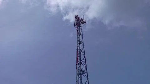 Cell phone relay tower. Locked off stati... | Stock Video | Pond5