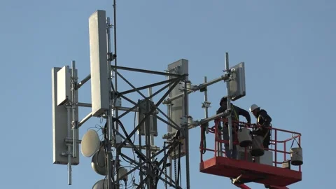 Cell Tower Worker Stock Footage ~ Royalty Free Stock Videos | Pond5