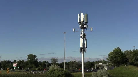 Cell tower with 5G and 4G LTE technology | Stock Video | Pond5