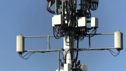 Cell tower with 5G and 4G LTE technology | Stock Video | Pond5