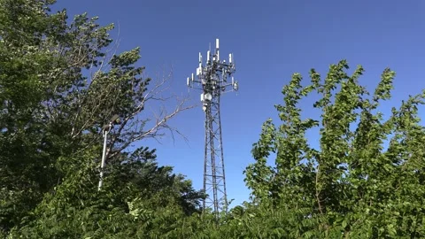 Cell tower with 5G and 4G LTE technology | Stock Video | Pond5