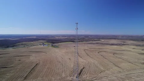 Cell tower is being prepared by climber ... | Stock Video | Pond5
