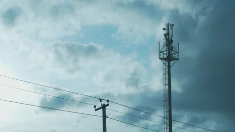 Cell Tower of Mobile Operators and Time ... | Stock Video | Pond5