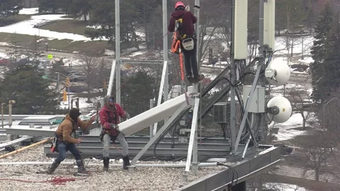 Cell Tower Worker Stock Footage ~ Royalty Free Stock Videos | Pond5