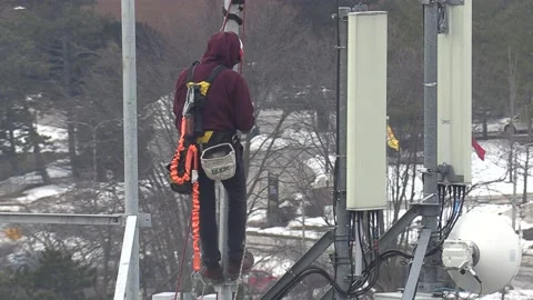 Cell Tower Worker Stock Footage ~ Royalty Free Stock Videos | Pond5