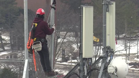 Cell Tower Worker Stock Footage ~ Royalty Free Stock Videos | Pond5