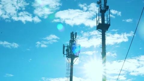 Cell Towers of Cellular Operators. Mobil... | Stock Video | Pond5