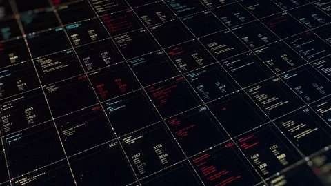 Cells with digital data. Animation. Spre... | Stock Video | Pond5